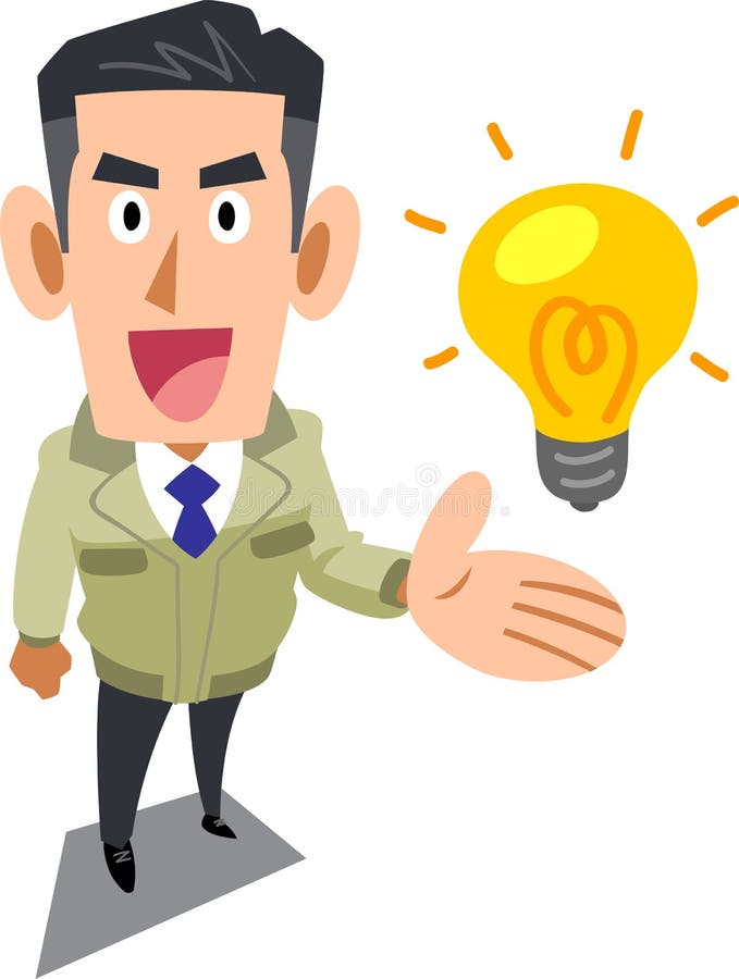 A Man in a Construction Shop Introducing an Idea Stock Vector ...