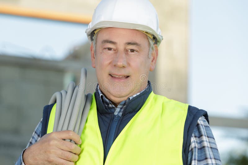 Man at construction site stock image. Image of fast - 198491623
