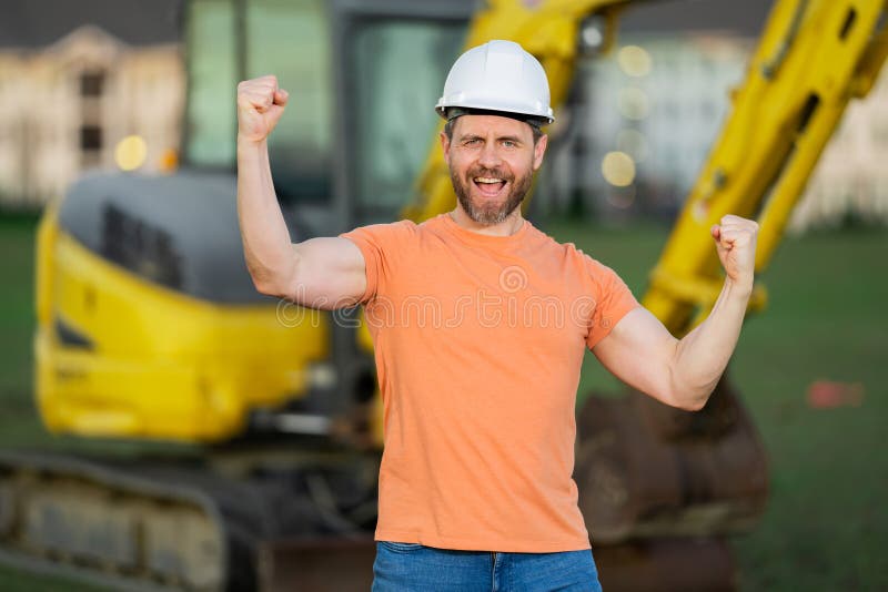 Construction Worker on Construction Site. Construction Engineer Worker ...