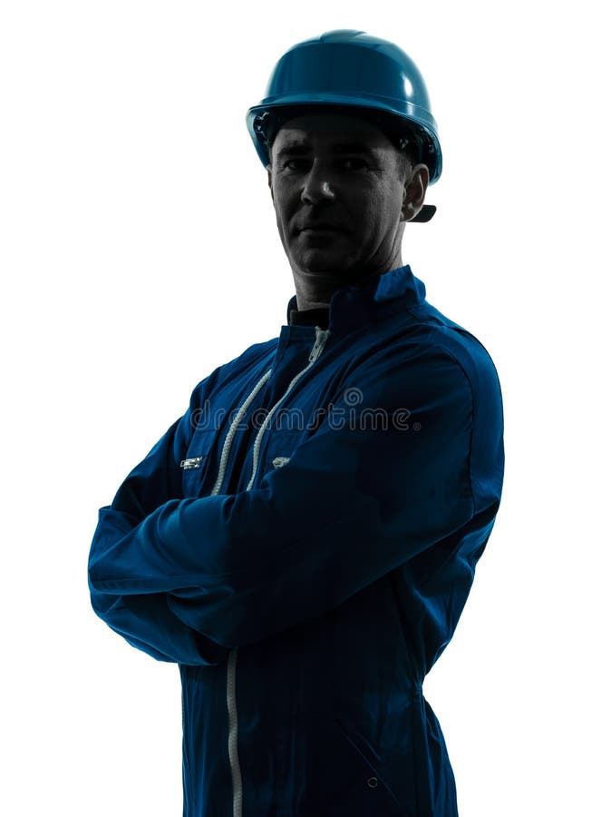 Man Construction Worker Smiling Friendly Stock Photo - Image of ...