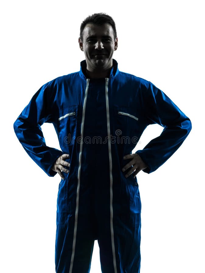 Man Construction Worker Smiling Friendly Silhouette Portrait Stock ...