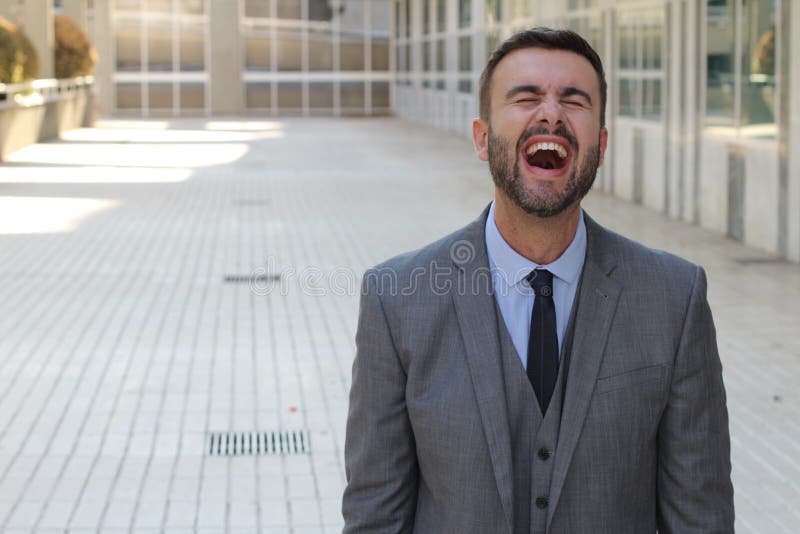 Man with Contagious Laughter Stock Image - Image of funny, adult: 125509559