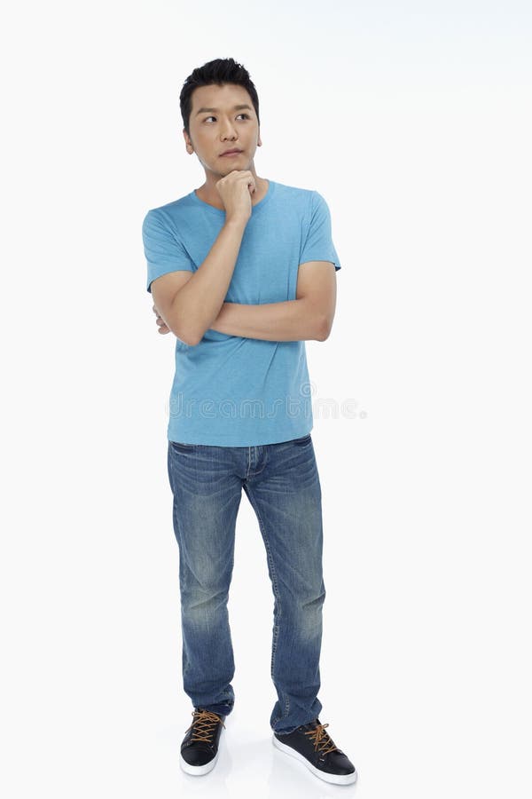 Man contemplating stock image. Image of asian, gesturing - 186309479