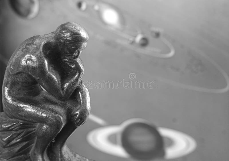 Man Contemplating the Solar System Stock Image - Image of solar, ponder ...