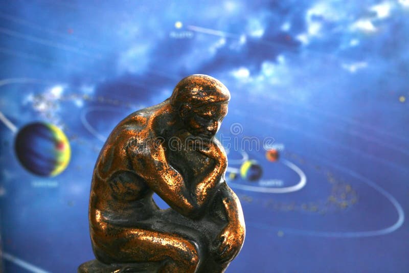 Man Contemplating the Solar System Stock Image - Image of universe ...