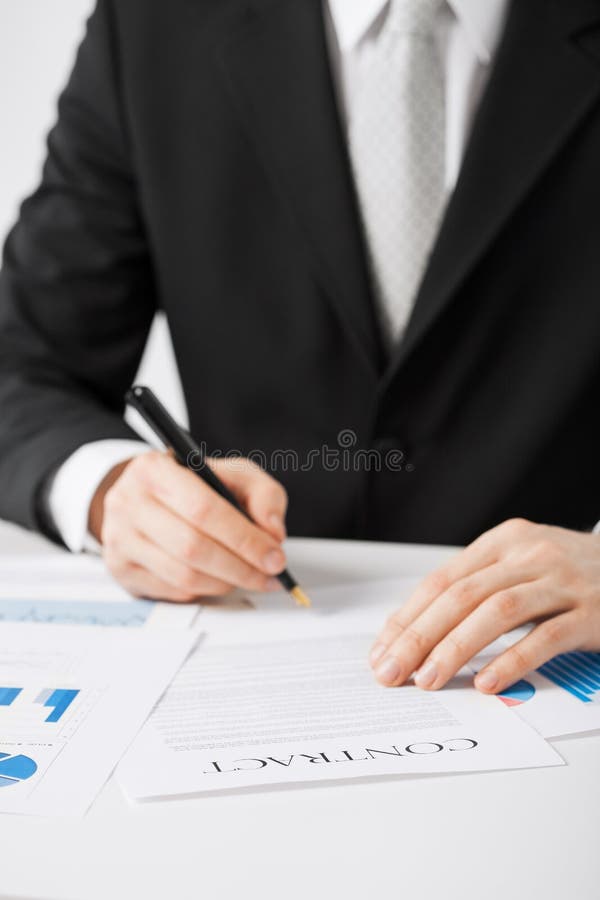 Man with contract stock photo. Image of document, graphs - 38102102