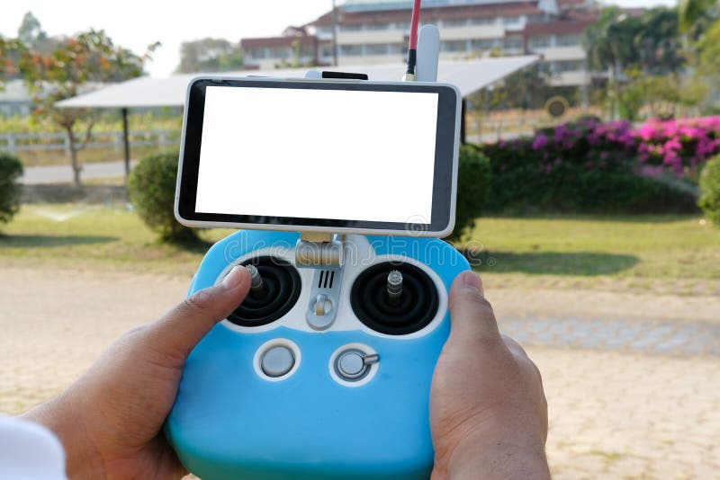 Man Controlling Agriculture Drone. Remote Controller Stock Image ...