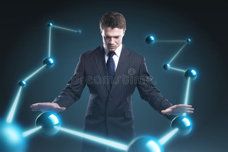 Man is Controlling the Earth Models. Stock Image - Image of advanced ...