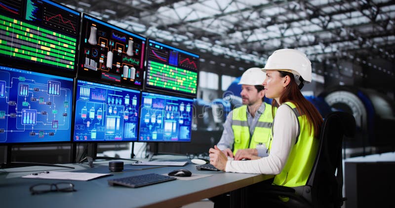 Man Controlling Electricity Generation in Power Plant Stock Image ...