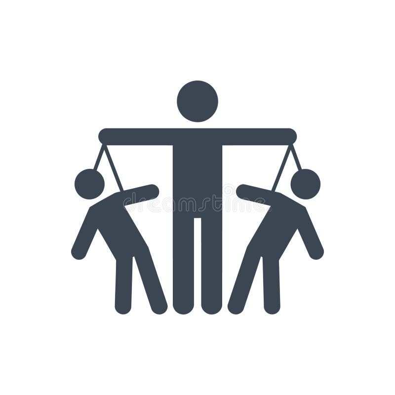 Man Controlling Two Puppets Icon Stock Vector - Illustration of sign ...