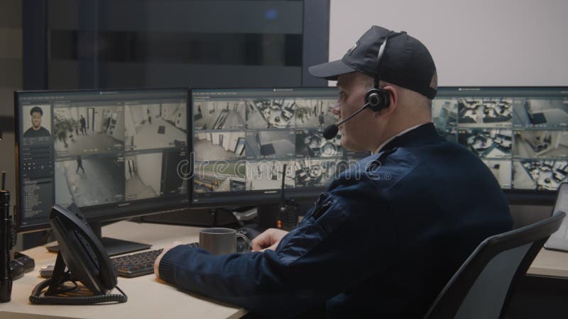 CCTV Cameras Playback in Coworking Office Stock Image - Image of ...