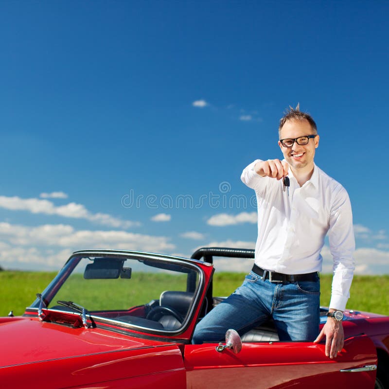 Man in convertible stock image. Image of male, convertible - 31286777