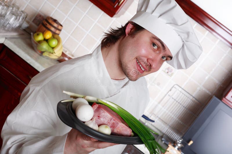 Man cook stock photo. Image of appetizer, fruit, head - 5066094