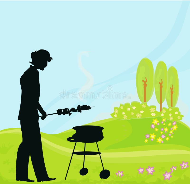 BBQ Party stock vector. Illustration of cola, retro, barbecue - 10251323