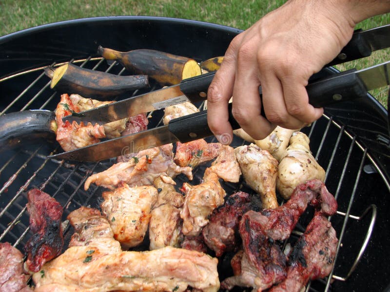 Man Cooking BBQ stock photo. Image of chicken, grill, tasty - 2710710
