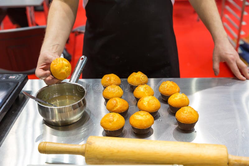 Man cooking cakes stock image. Image of kitchen, meal - 72080181