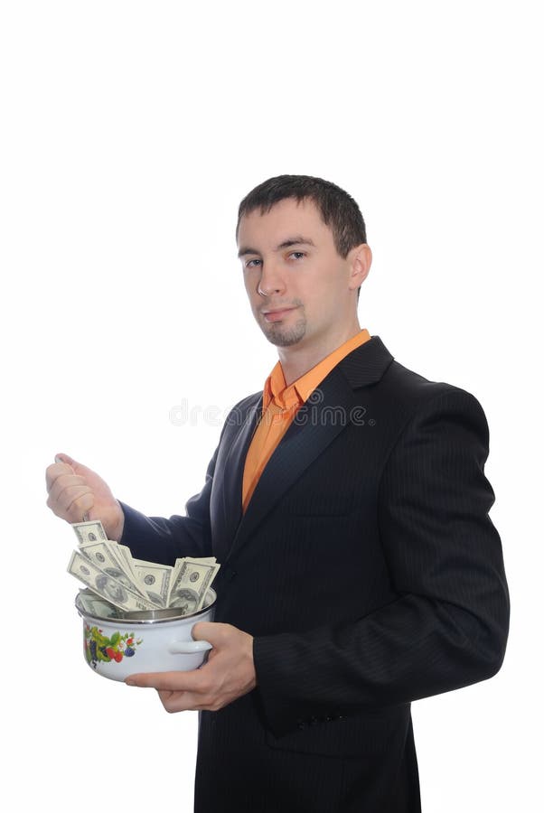 The man cooking money stock photo. Image of economy, business - 13091974