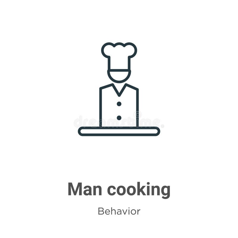 Cooking Outline Vector Icon. Thin Line Black Cooking Icon, Flat Vector ...