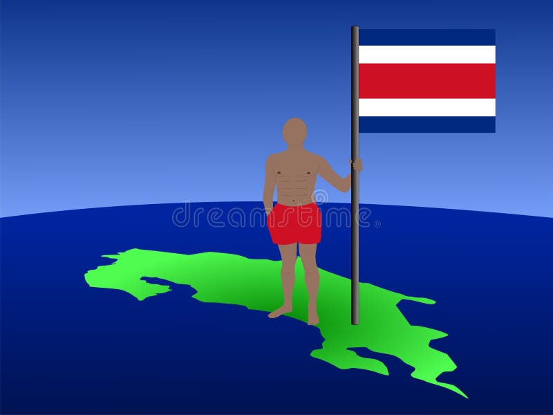 Man with Costa Rican flag stock vector. Illustration of patriot - 4582062