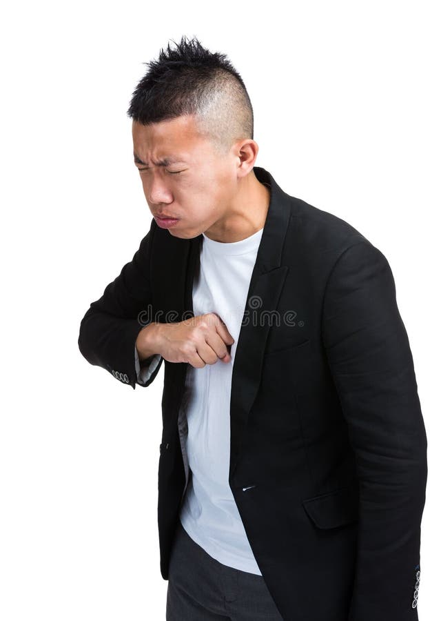 Man with cough stock photo. Image of medical, employee - 41826798