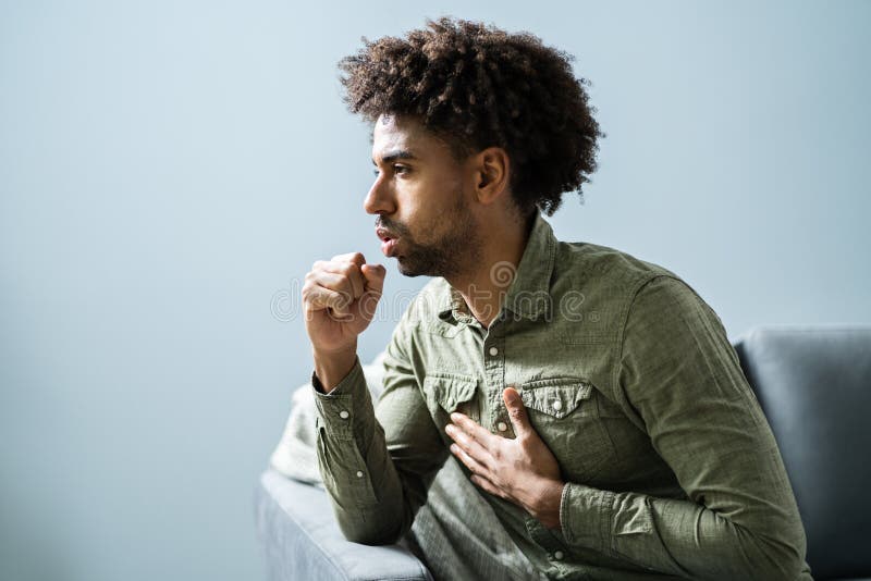 Man Coughing stock image. Image of casual, symptom, sickness - 210738583