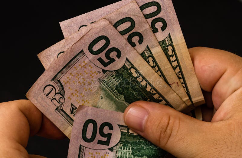 Man Counting Money, Counting Dollars Close Up Stock Photo - Image of ...