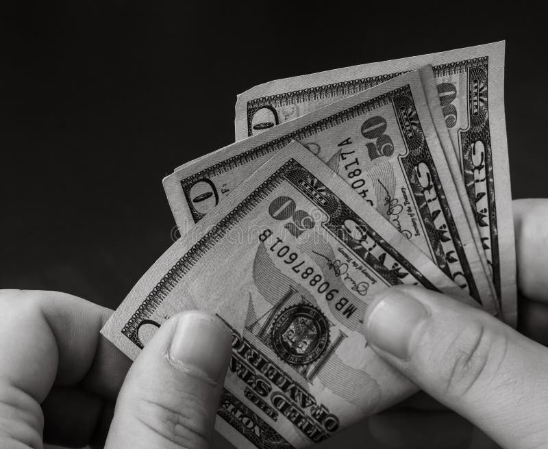 Man Counting Money, Counting Dollars Close Up Stock Image - Image of ...