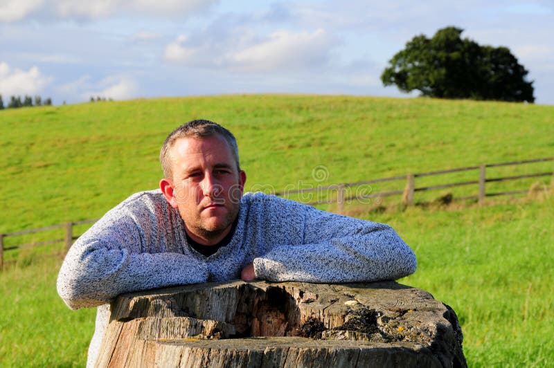 Man in countryside stock image. Image of grey, outdoors - 6375891