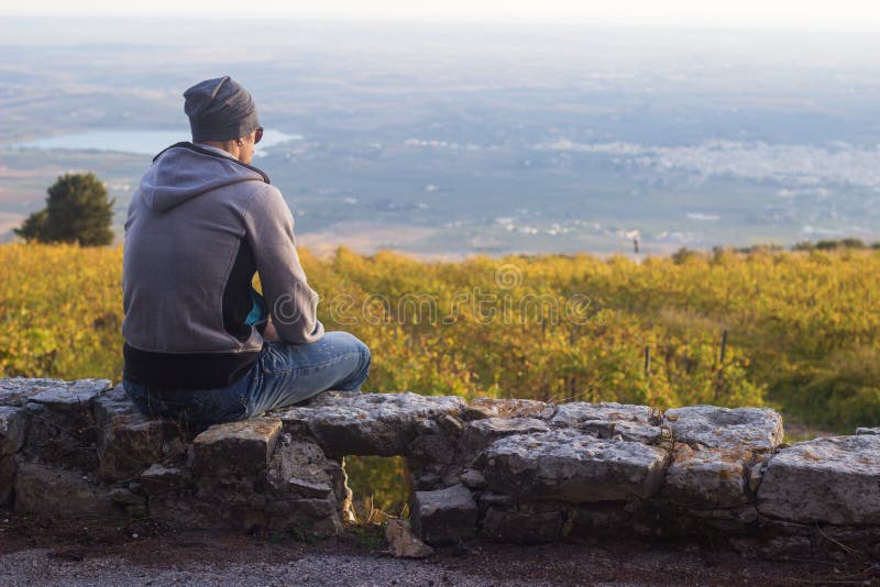 Man in countryside stock image. Image of horizontal, lifestyle - 46130403