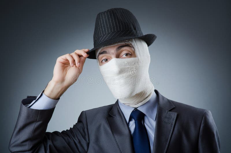 Man Covered in Medical Bandages Stock Image - Image of adult, blind ...