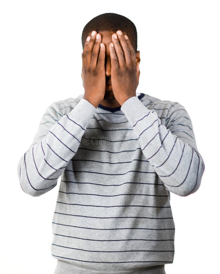 Man covering his face stock photo. Image of emotion, face - 10538430