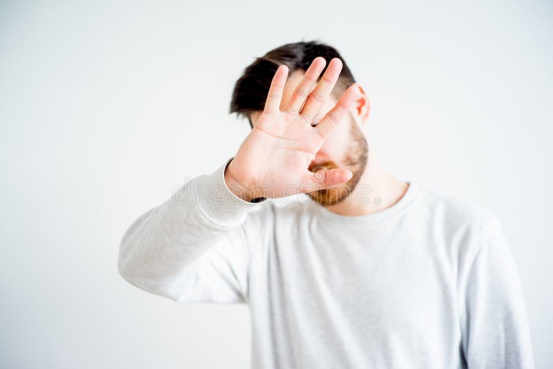Man covering his face stock image. Image of covering - 91953507