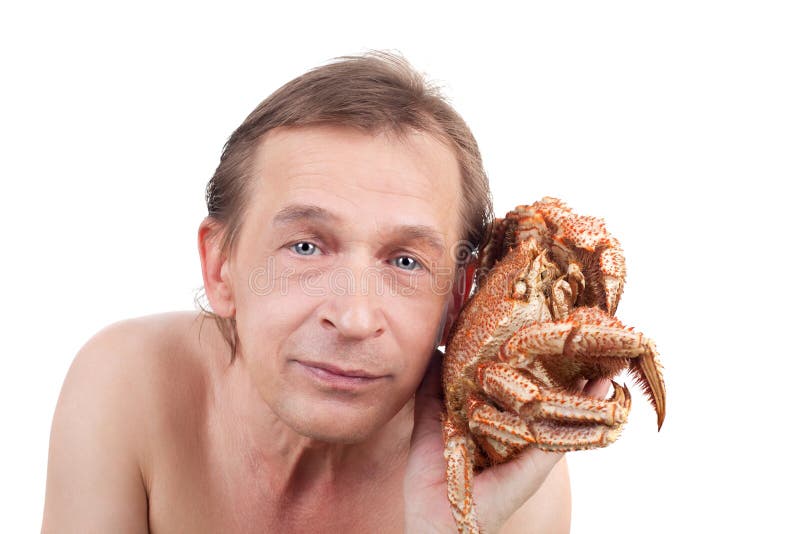 Man and crab stock image. Image of marine, male, fisher - 22437753