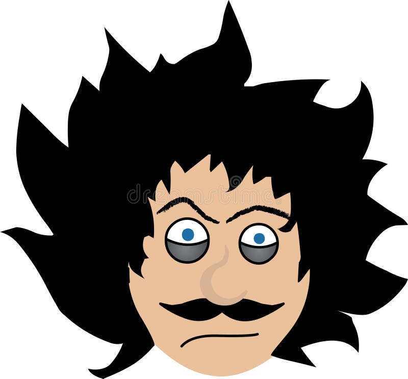 Man with Crazy Hair Upset Disturbed Face Stock Vector - Illustration of ...