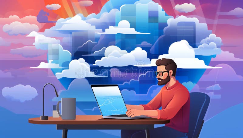 Man Creative and Creator, Web Developer Working, Self Employed or ...