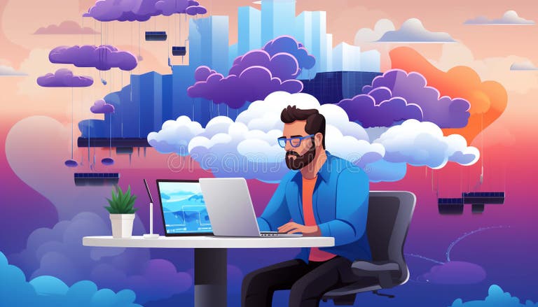 Man Creative and Creator, Web Developer Working, Self Employed or ...