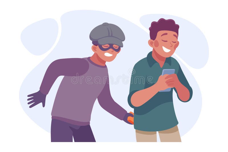 Man Criminal Commit Crime and Theft Vector Illustration Stock Vector ...