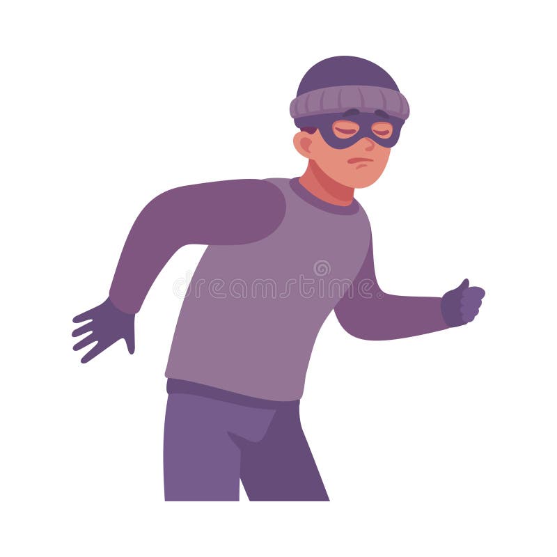 Man Criminal Commit Crime and Theft Vector Illustration Stock Vector ...