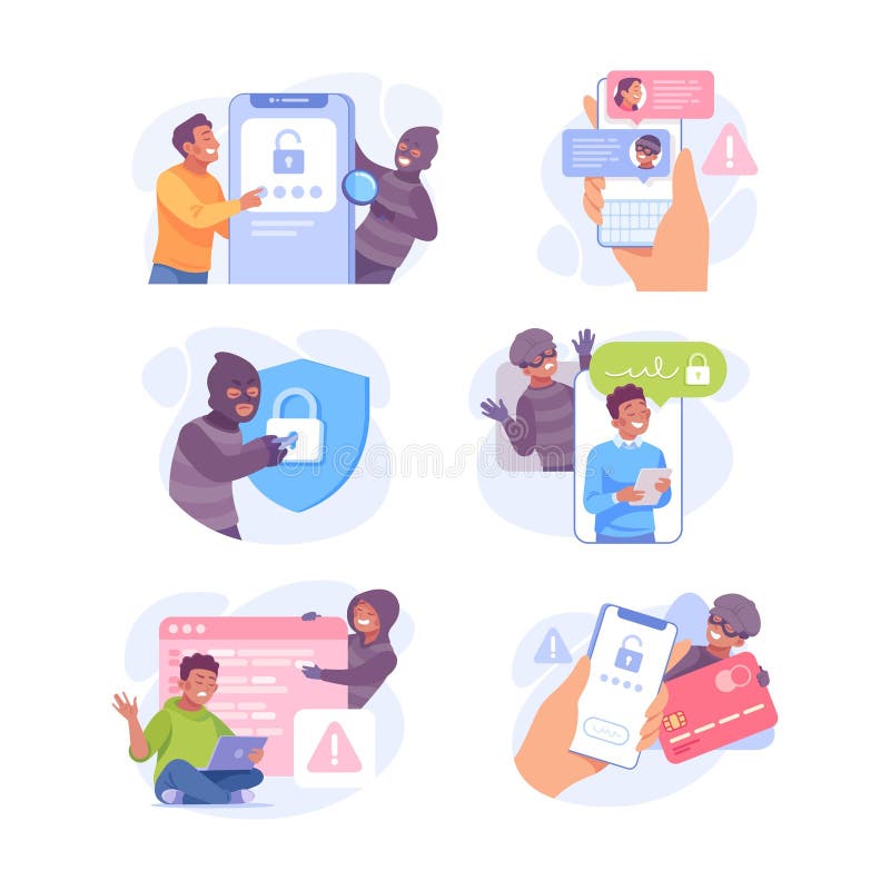 Man Criminal Commit Crime and Theft Vector Set Stock Vector ...