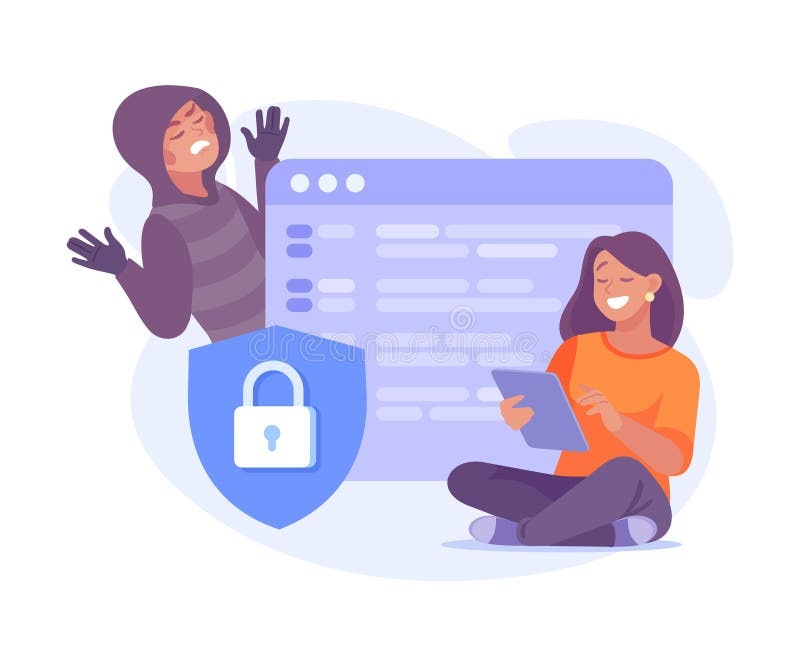 Man Criminal Commit Cyber Crime and Theft Vector Illustration Stock ...