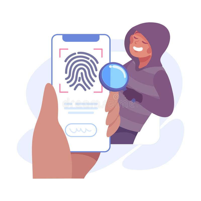 Man Criminal Commit Cyber Crime and Theft Vector Illustration Stock ...