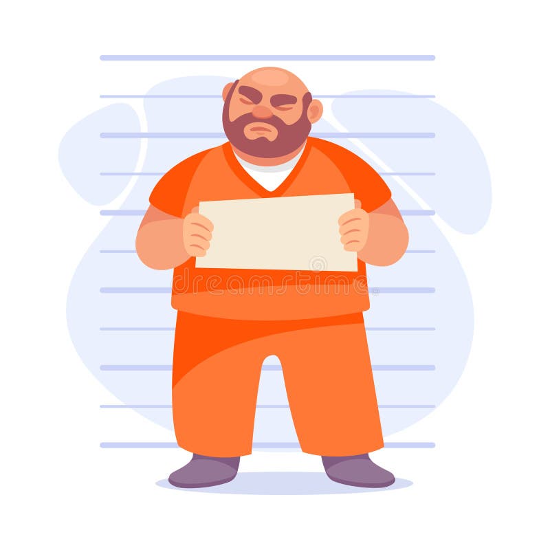 Man Criminal in Prison Commit Crime and Theft Vector Illustration Stock ...