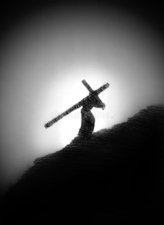 A Man with a Cross on His Shoulder Stock Image - Image of cross ...
