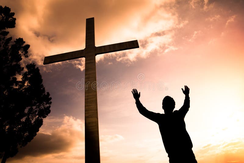 Man with cross stock image. Image of religious, sunday - 196364603