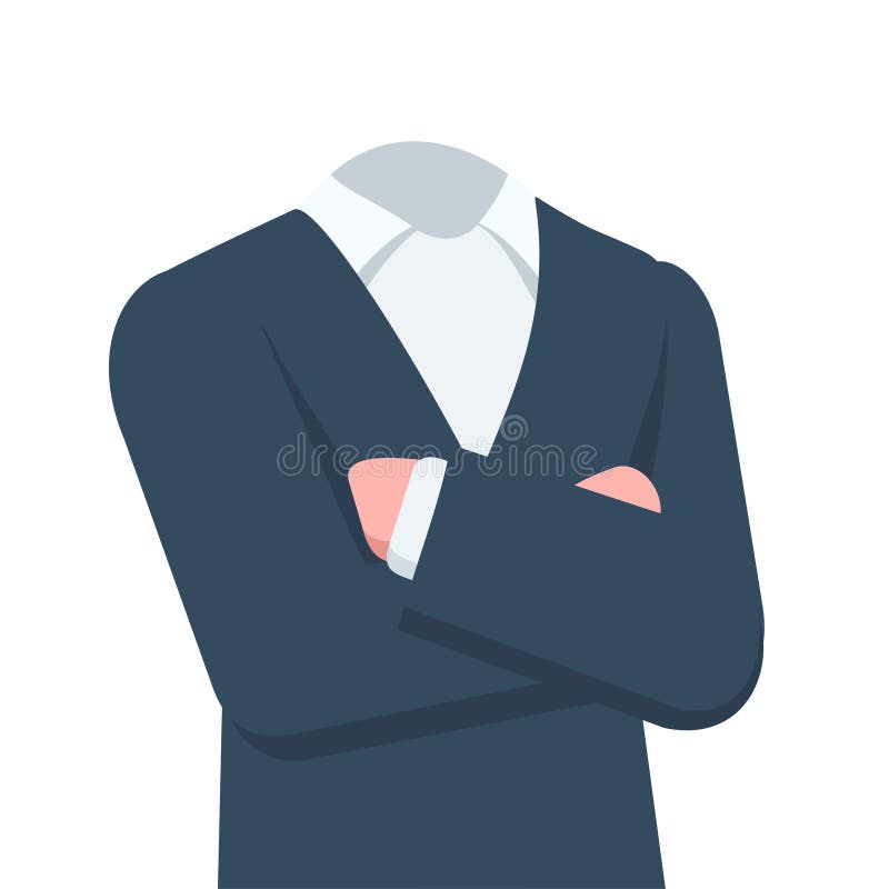 A Man with Crossed Arms, Vector Illustration in Flat Design Style Stock ...