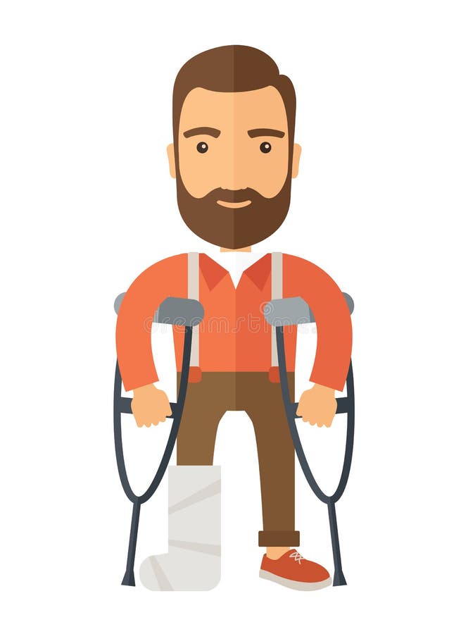 Cartoon Man Crutches Stock Illustrations – 922 Cartoon Man Crutches ...