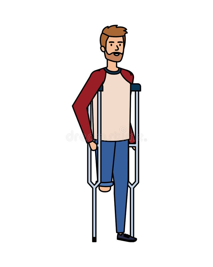 Cartoon Man Crutches Stock Illustrations – 564 Cartoon Man Crutches ...