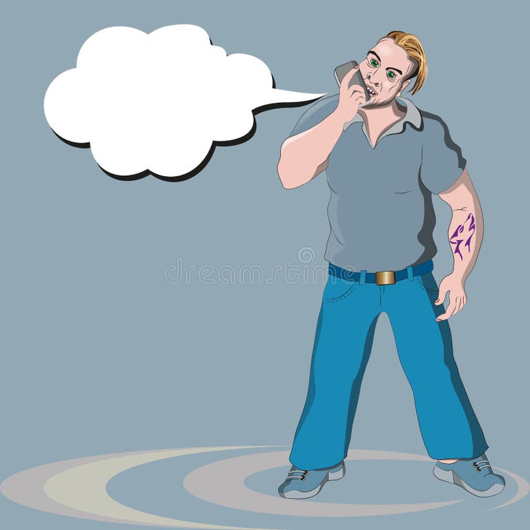 A Man Crying into the Phone Stock Vector - Illustration of horror ...