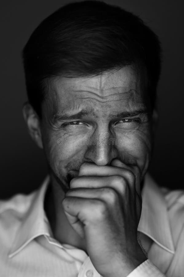 Man crying stock image. Image of closeup, negative, emotional - 43185701