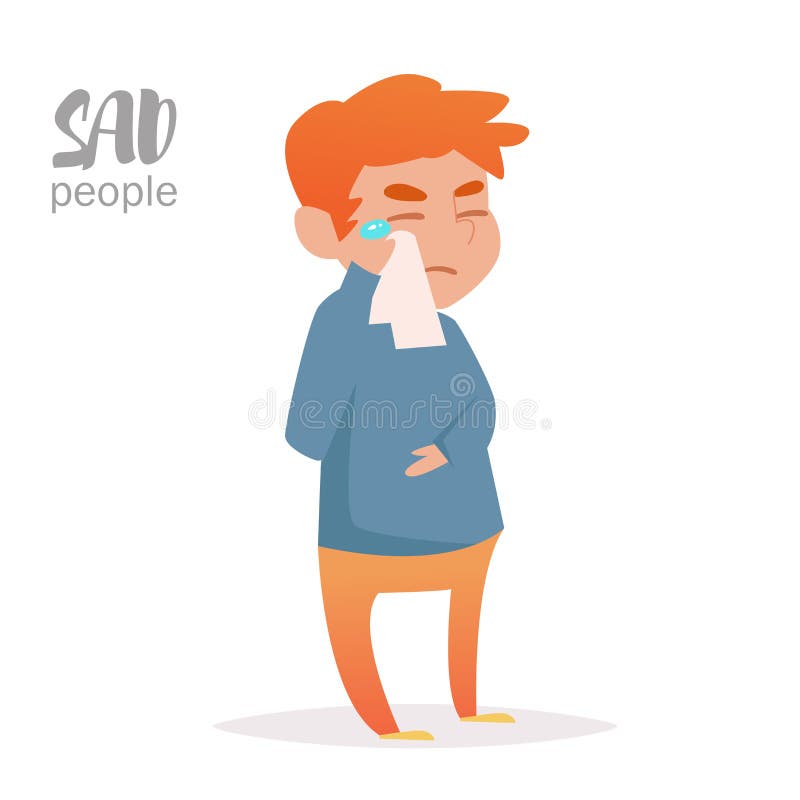 Old Person Crying Vector. Cartoon. Isolated Art on White Background ...